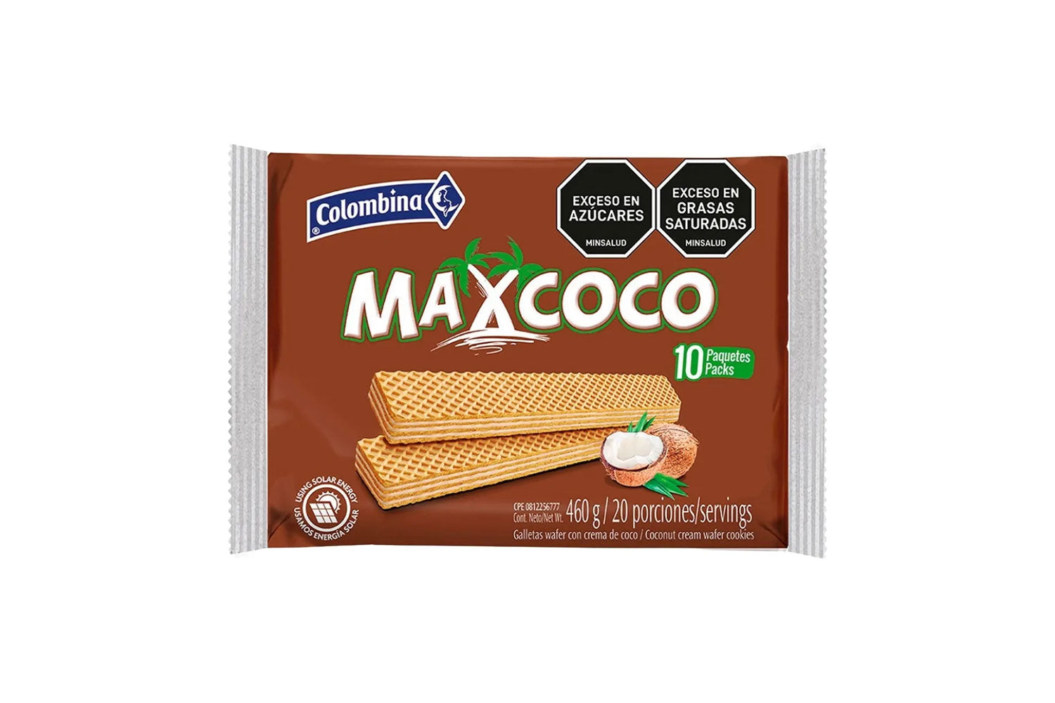 Wafer Display 10 unidades Max Coco Colombina – Fudigo
