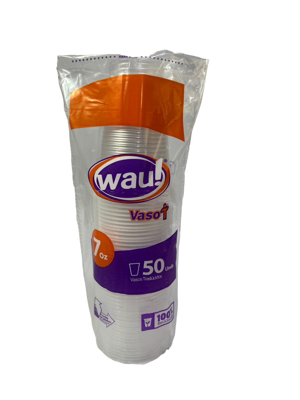 Vaso 7 Oz Transparente Paquete 50 Unidades Wau – Fudigo